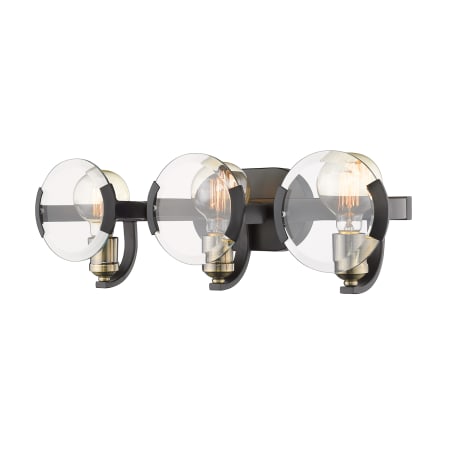 Golden Lighting 2635-BA3 BLK-AB Amari 3 Light 22-1/2" Wide Bathroom ...