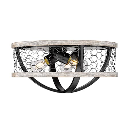 Golden Lighting 3170-FM15 BLK-CW Roost 15" Wide Flush Mount Ceiling ...