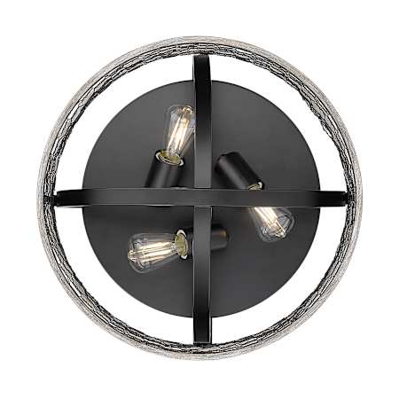 Golden Lighting 3170-FM15 BLK-CW Roost 15" Wide Flush Mount Ceiling ...