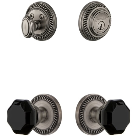 Grandeur 851309 Newport Solid Brass Rose Single Cylinder Keyed Entry ...