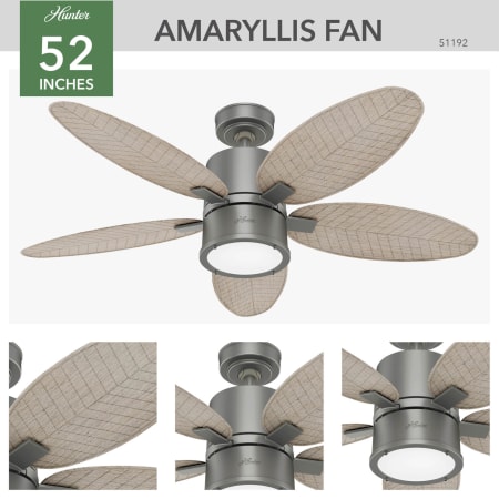 Hunter 51192 Amaryllis 52" 5 Blade Indoor / Outdoor Smart LED Ceiling ...