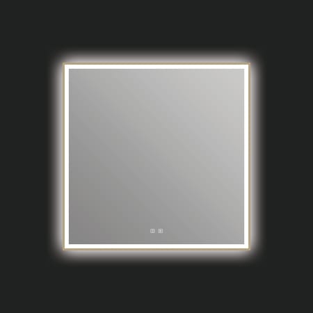 ICO Bath IE1136.BB Eden 36" W x 36" H Modern Square Aluminum Framed ...