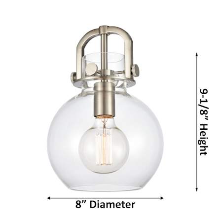 Innovations Lighting 410-1PS-BB-G410-8CL Newton Sphere 8" Wide Mini ...