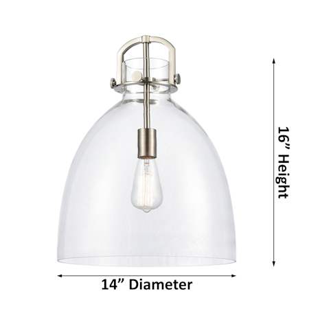 Innovations Lighting 410-1SL-BB-G412-14CL Newton Bell 14" Wide Pendant ...