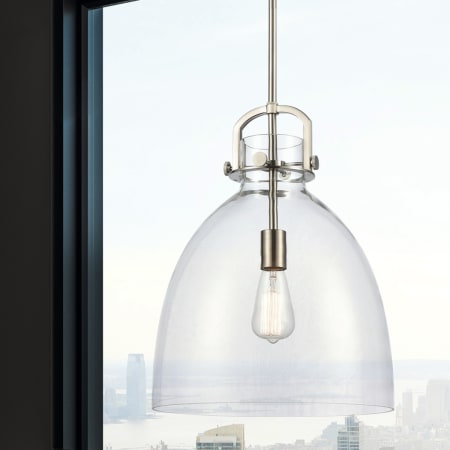 Innovations Lighting 410-1SL-BB-G412-14CL Newton Bell 14" Wide Pendant ...