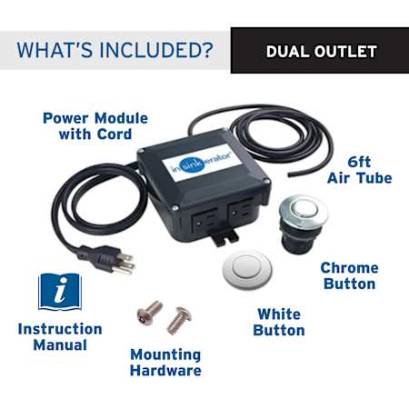 InSinkErator 76696 Air Switch for Sink or Counter Top with Dual Outlet ...