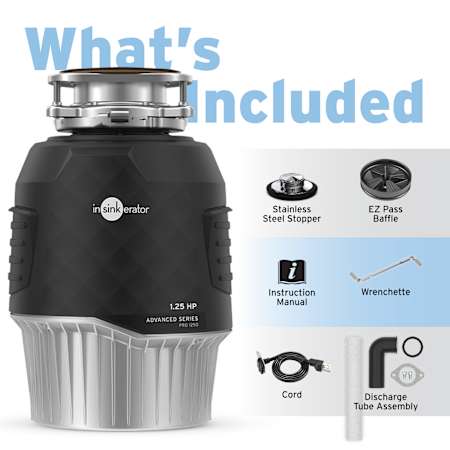 InSinkErator PRO1250WCDK Pro 1250 Garbage Disposal, 1.25 HP - Cord ...