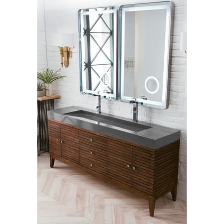 James Martin Vanities 210-V72D-GW-DGG Linear 72" Single Basin Poplar ...
