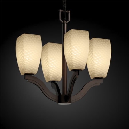 Justice Design Group FSN-8970-NCKL Bend 4 Light Chandelier from the ...