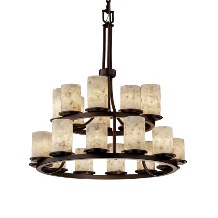 Justice Design Group ALR-8767-10-DBRZ Alabaster Rocks 21 Light 2 Tier ...