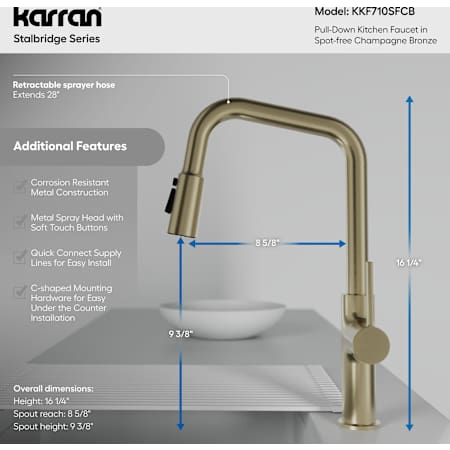Karran USA KKF710MB Stalbridge 1.8 GPM Single Hole Pull Down Kitchen ...