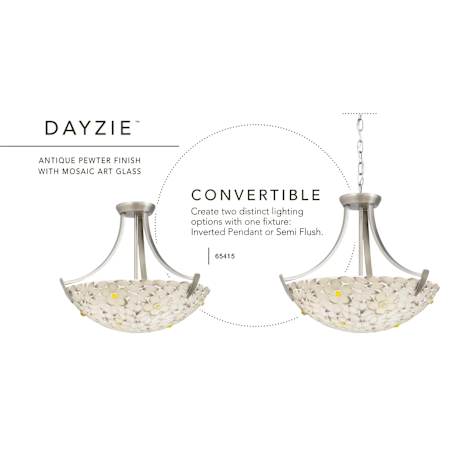Kichler 65415 Dayzie 4 Light Convertible Semi-Flush Indoor Ceiling ...