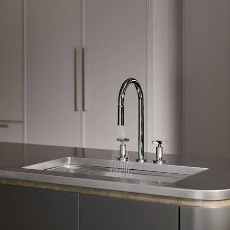 Kohler K-28671-3-BL Billet 1.5 GPM Widespread Pre-Rinse Pull Down ...