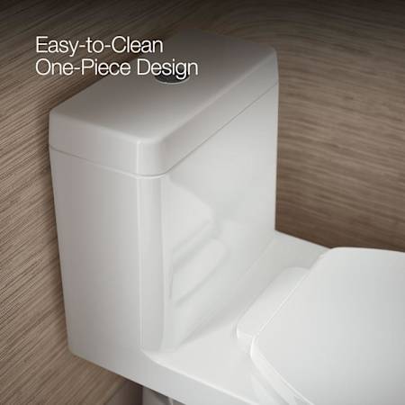 Kohler K-3983-S-0 Reach 1.28 GPF One-Piece Elongated Toilet with Quiet ...