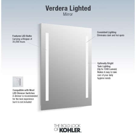Kohler K-99571-TL-NA Verdera 33" x 24" Lighted Wall Mirror with LED ...