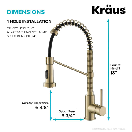 Kraus KPF-1610-DP03SFACB Bolden 1.8 GPM Single Hole Pull-Down Faucet ...