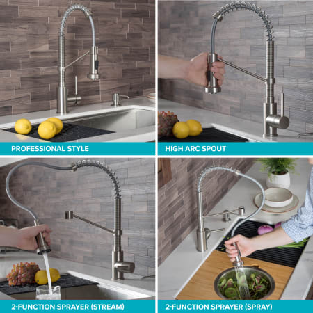Kraus KPF-1610-DP03SFACB Bolden 1.8 GPM Single Hole Pull-Down Faucet ...