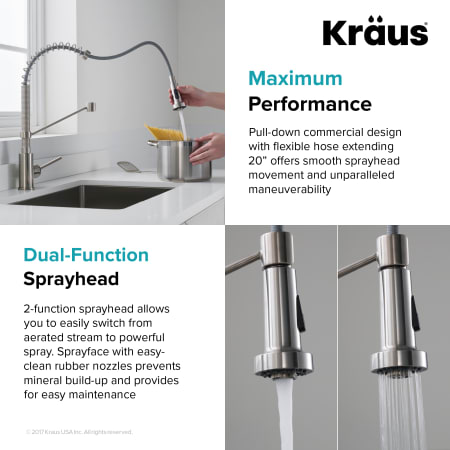 Kraus KPF-1610-DP03SFACB Bolden 1.8 GPM Single Hole Pull-Down Faucet ...