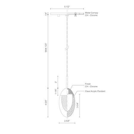 Kuzco Lighting 402901CH-LED Ovo 3" Wide LED Mini Pendant | Ferguson Home
