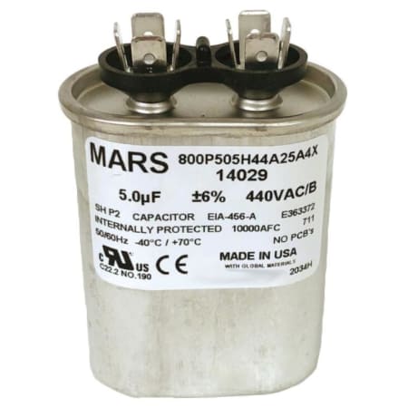 Mars 14029 Single Section Oval Capacitor - 5 MFD - 440/370 Volt ...