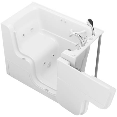 MediTub 2953WCARWH 53" Fiberglass Whirlpool Walk In Tub for Alcove ...