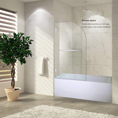 Miseno MTD-NAPO-HD-MB Napoli 58" High x 34" Wide Frameless Shower ...