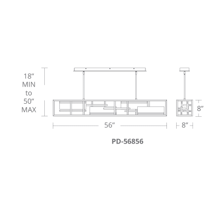 Modern Forms PD-56856-BK Memory 8 Light 56" Wide Integrated LED Linear ...