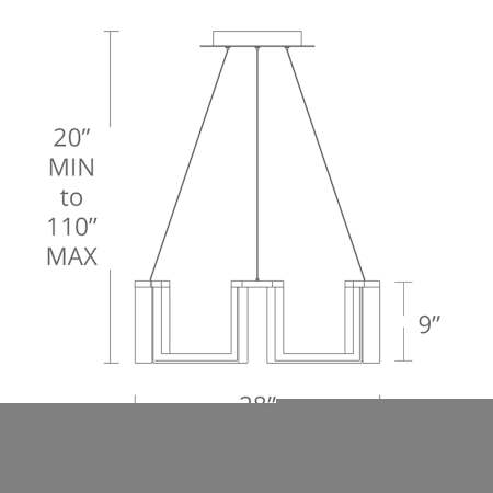 Modern Forms PD-60828-BK Gotham 6 Light 29" Wide Integrated LED ...