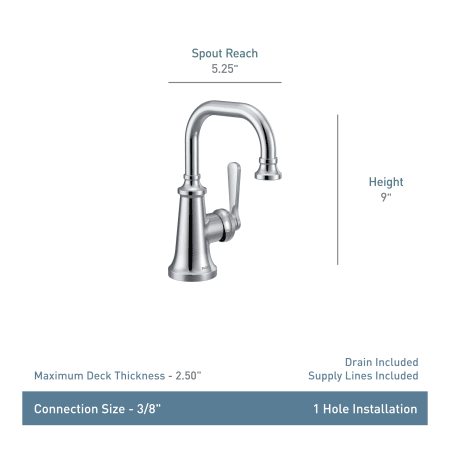 Moen S44101BG Colinet 1.2 GPM Single Hole Bathroom Faucet with Pop-Up ...