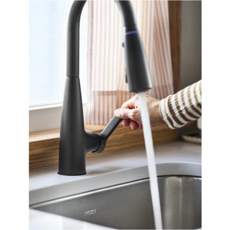 Moen 87627EIBL Haelyn 1.5 GPM Single Hole Pull Down Kitchen Faucet with ...