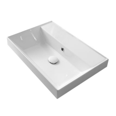 Nameeks Scarabeo 5109-No Hole Scarabeo 23-3/5" Ceramic Bathroom Sink ...