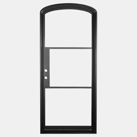Pinkys Iron Doors A4-SMA-4696-RHIS Air 4 Single Mini Arch 46" x 96" Right Hand Inswing Door with ...