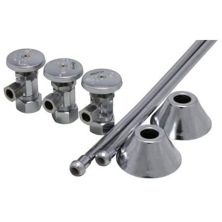 PROFLO PFXCAC32CL12 5/8" x 3/8" Straight Supply Stop Kits with Risers ...