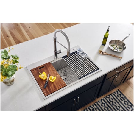Ruvati RVH8003 Tirana 33" Drop-In Single Basin Stainless Steel Kitchen ...
