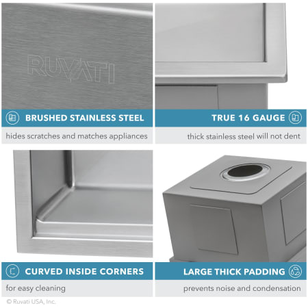 Ruvati RVH8035 Siena 33" Drop-In Double Basin Stainless Steel Kitchen ...