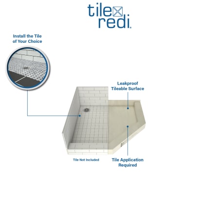 Tile Redi P44Neo-PVC Redi Neo 44" x 44" Shower Base with Tile Flanges ...