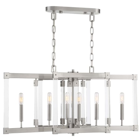 Varaluz 292N06AGL Halcyon 6 Light 34"Recycled Steel Linear Chandelier ...