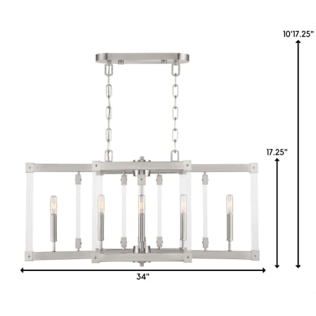 Varaluz 292N06AGL Halcyon 6 Light 34"Recycled Steel Linear Chandelier ...