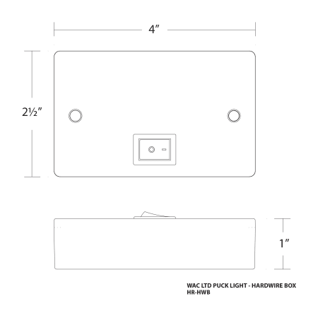 WAC Lighting HR-HWB-WT Hardwired Box with On / Off Switch for Line ...