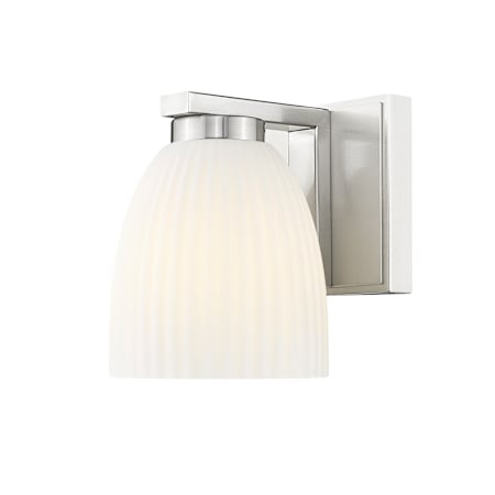 Z-Lite 7518-1S-BN Naya 7" Tall Bathroom Sconce with Ribbed, Matte Opal ...