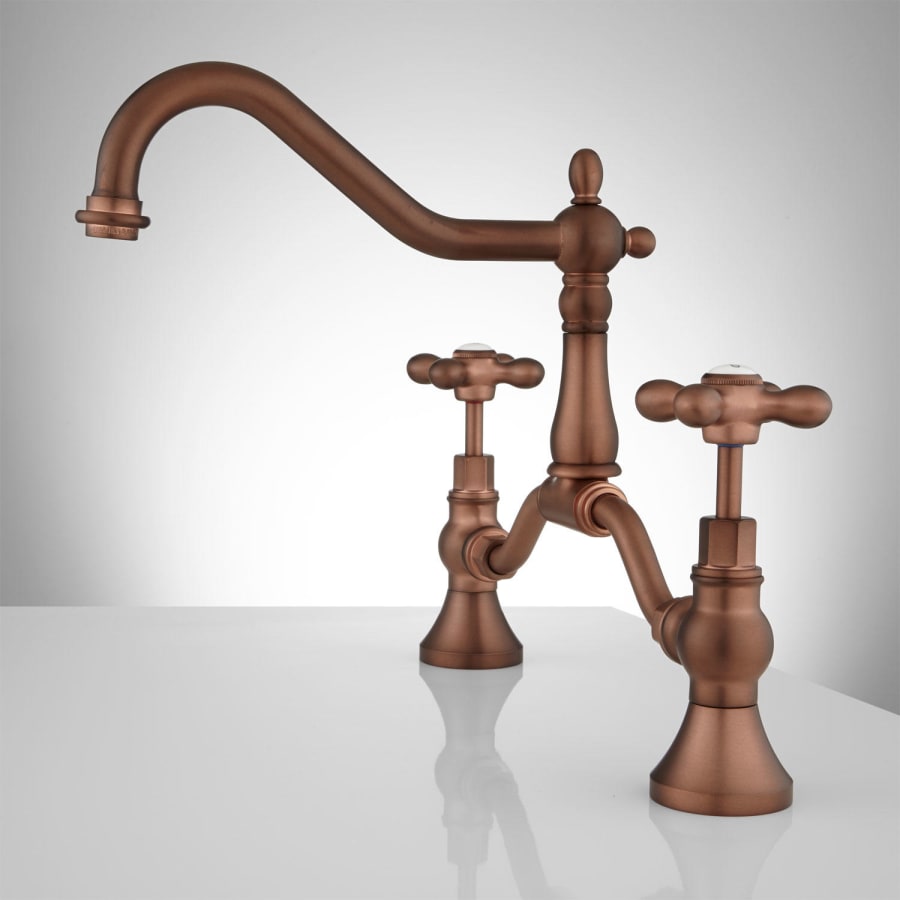 Signature Hardware 320458 Elnora 1.2 GPM Bridge, Widespread Bathroom ...
