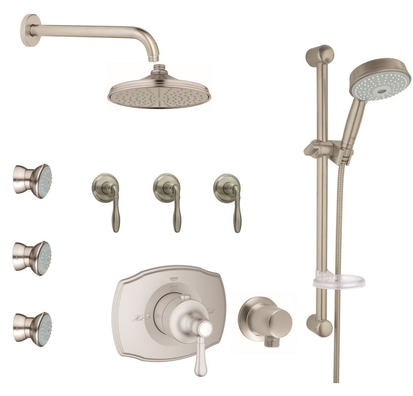 Grohe GSS-Authentic-CTH-08-EN0 Brushed Nickel Authentic Thermostatic ...