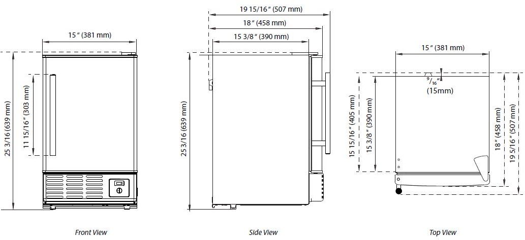 EdgeStar IB120SS 15 Inch Wide 6 Lbs. Capacity Built-In Ice Maker with ...