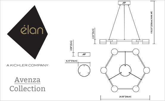 Elan 83704 Avenza LED Chandelier | Ferguson Home