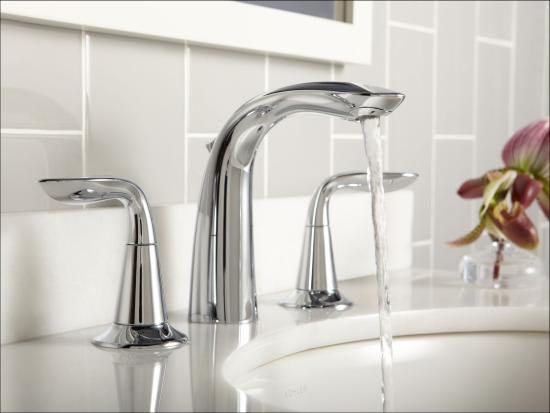Kohler K-5317-4-CP Refinia Widespread Bathroom Faucet with Ultra-Glide ...