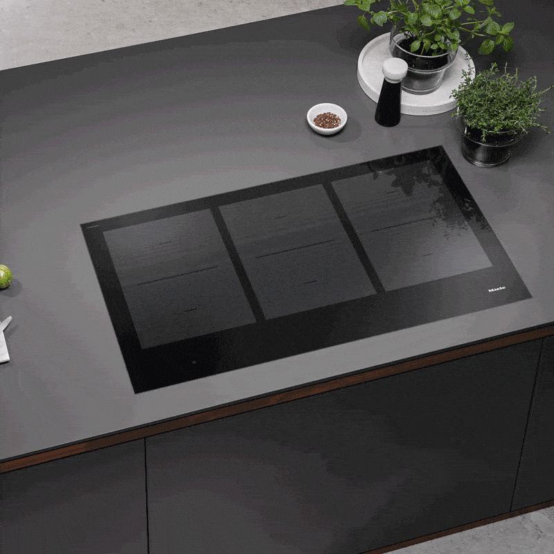 Miele KM7745FLB 36 Inch Wide 6 Burner Induction Cooktop with Twin ...