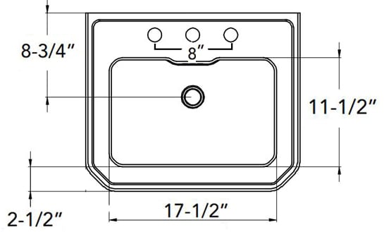 Mirabelle MIRAM458BS Amberley 22-3/8" Porcelain Drop In Bathroom Sink ...