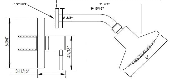 Mirabelle MIRED8020BN Edenton Shower Trim Package with Single Function ...