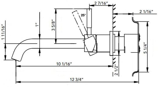 Mirabelle MIRWSED100BN Edenton Wall Mounted Bathroom Faucet | Ferguson Home