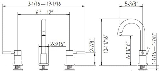 Mirabelle MIRWSED800HBN Edenton Widespread Bathroom Faucet - Free Pop ...